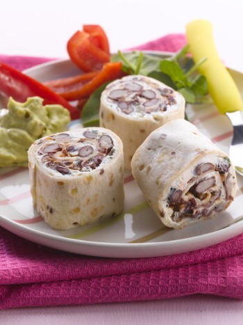 Spicy bean mini-wraps